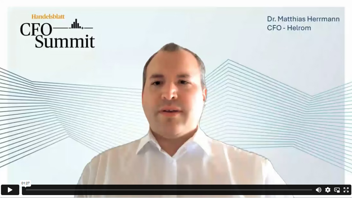 Videostatement von Dr. Matthias Herrmann, CFO – HELROM - Handelsblatt Live